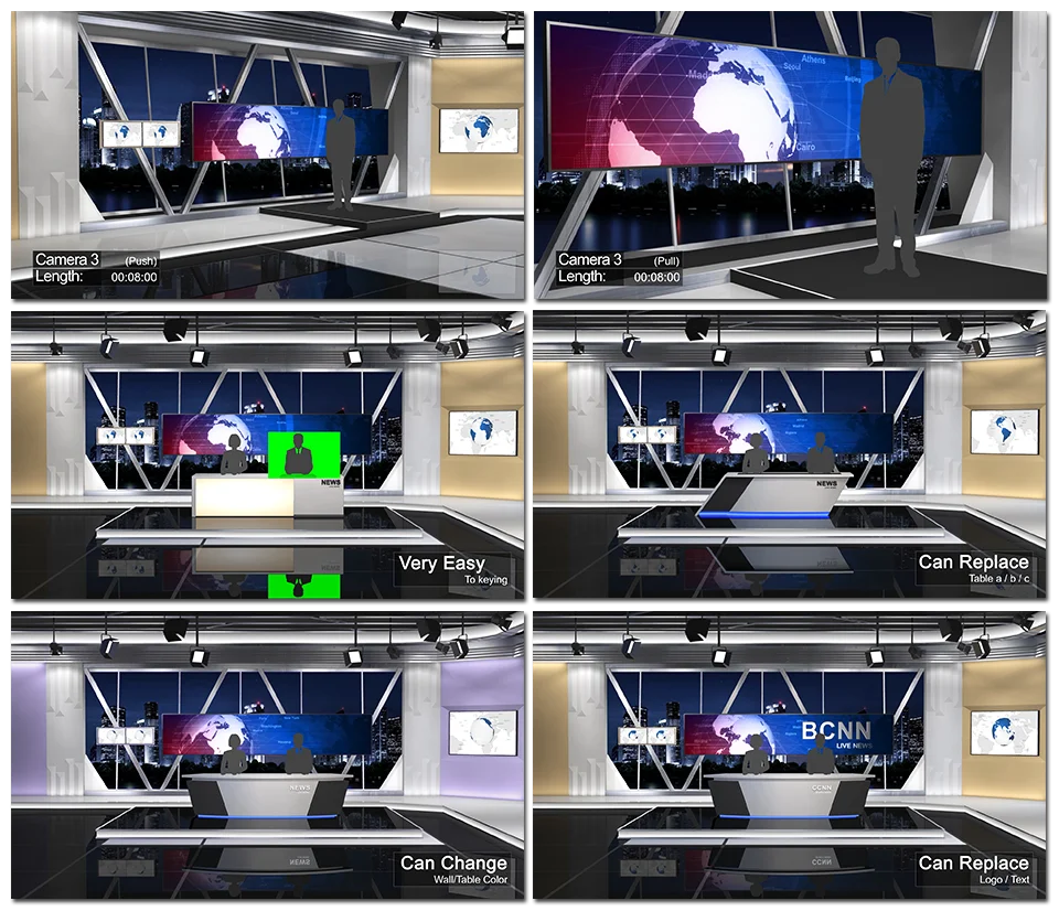 Virtual Studio 100 | After Effects Virtual Set Template