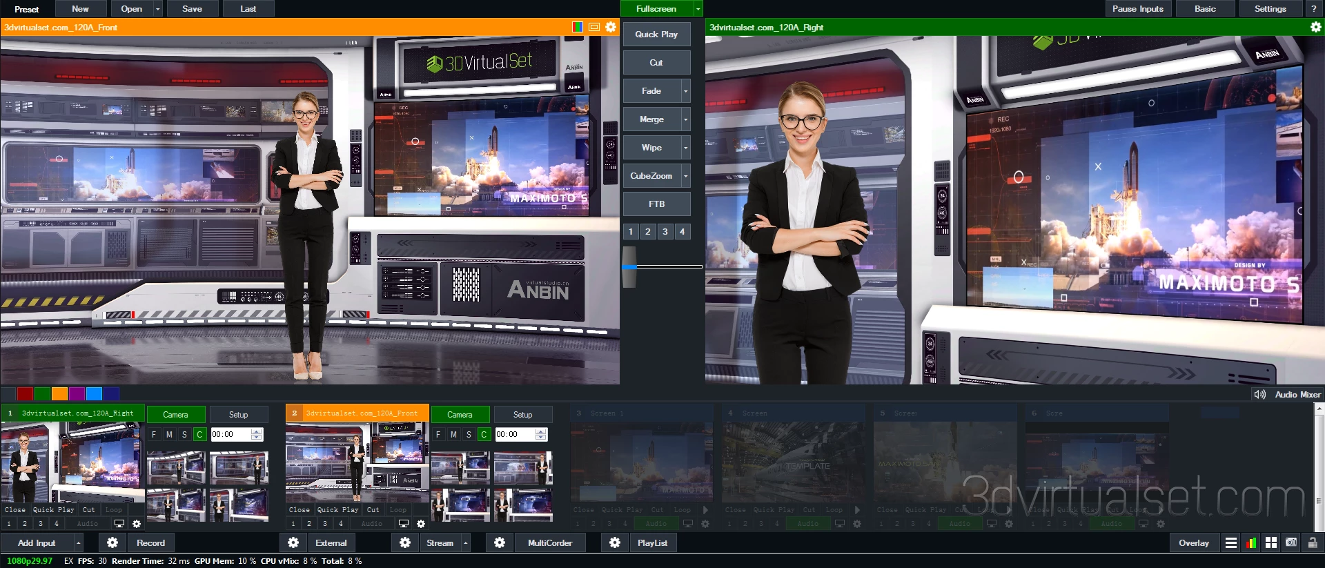 Virtual Set 120A For vMix | vMix Virtual studio Template