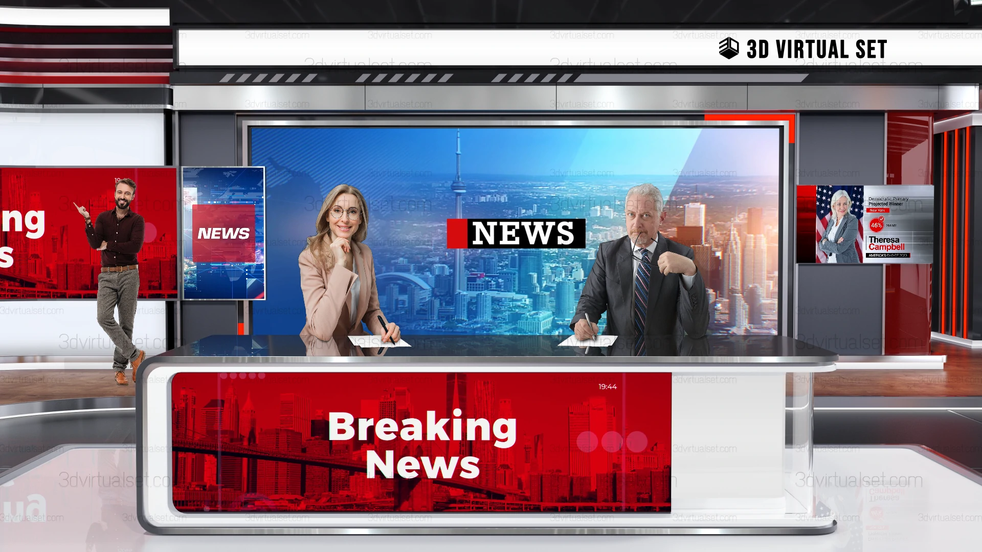 Virtual Set 123 For vMix | vMix Virtual studio Template