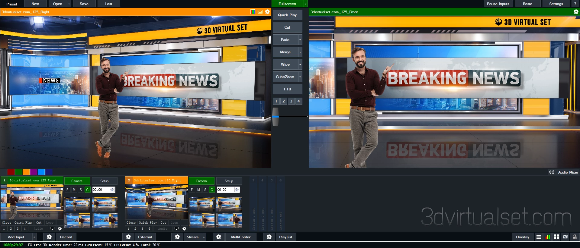 Virtual Set 125 For vMix | vMix Virtual studio Template