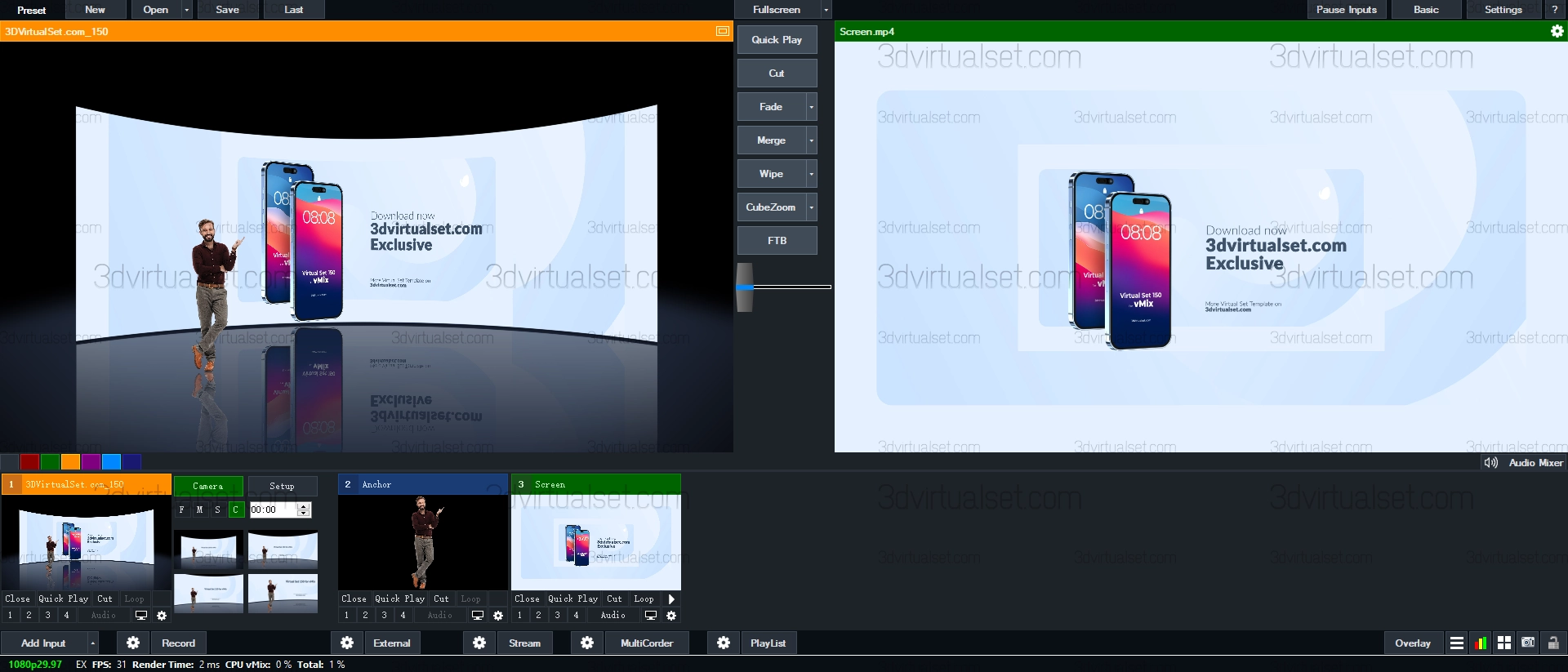 Virtual Set For vMix 150 | vMix Virtual Sets Free Download