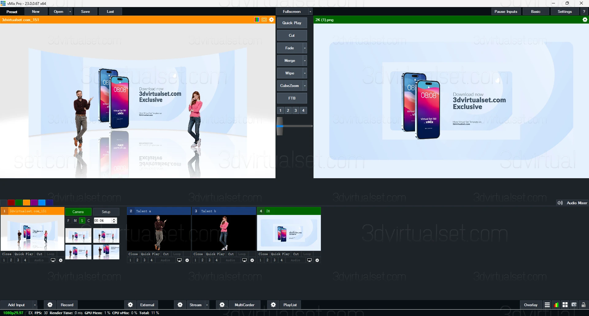 Virtual Set For vMix 151 | vMix Virtual Studio Sets Template