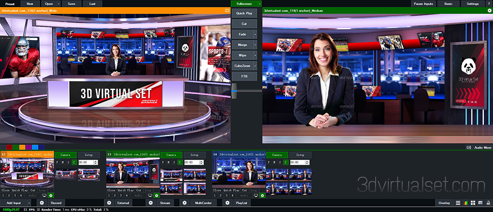 Virtual Studio 114 for vMix | vMix Virtual Set Template